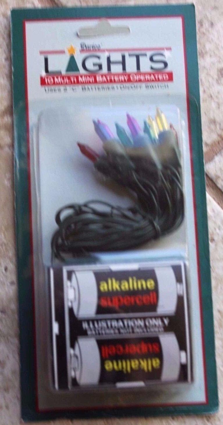 1 set Darice 10 multi-colored mini battery operated Christmas light ...