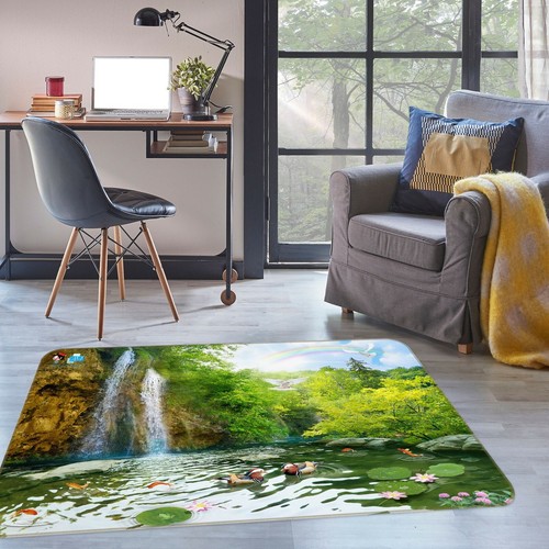 3D Waterfall Goldfish ZHUA1523 Game Non Slip Rug Mat Photo Carpet Zoe ...