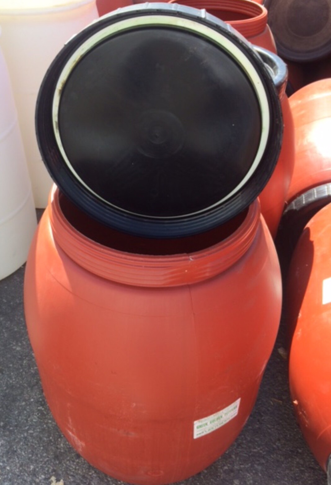 55 Gallon BARREL DRUM PLASTIC WATER RAIN BARRELS DRUM DRUMS CONTAINER ...