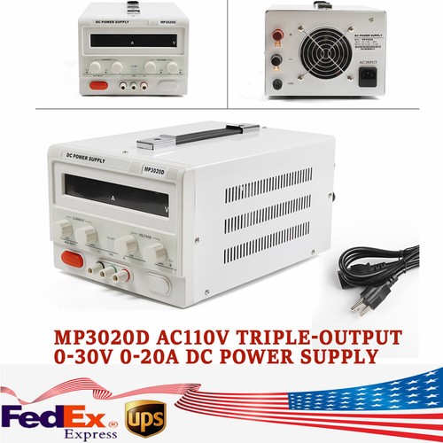 0-30V 0-20A Lab Test DC Power Supply Adjustable DC Regulated Power ...