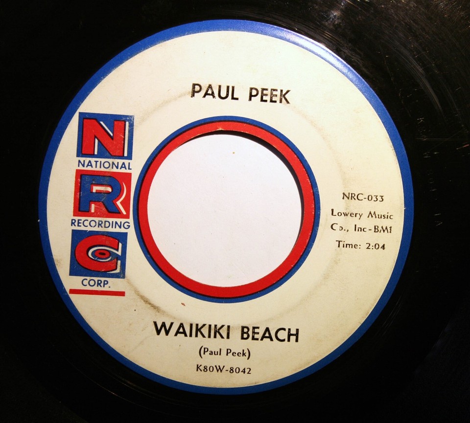 PAUL PEEK Teen Surf 45rpm Gee But I Miss That Girl b/w Waikiki Beach ...
