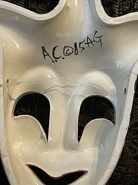 Porcelain Mardi Gras Jester Clown Mask Hand Painted Signed | eBay