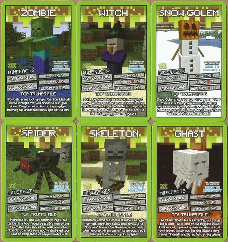 TOP TRUMPS - UK - 2018 - 6 x EXCLUSIVE 'GUIDE TO MINECRAFT' PROMO CARDS ...