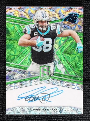 2018 Panini Spectra Signatures Neon Green Prizm /25 Greg Olsen #S-GO ...