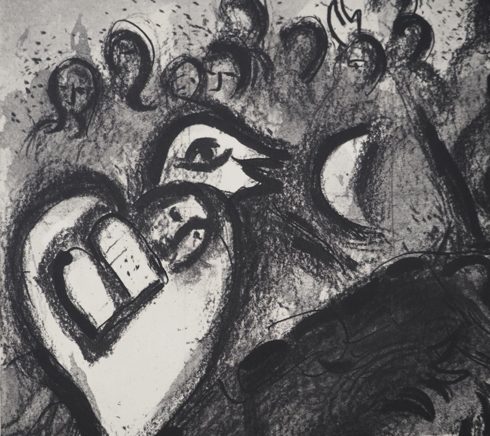 Marc Chagall: The Bible, Moses recites the commandments, Heliogravure ...