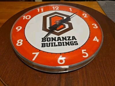 Vintage 12" Bonanza Buildings Charleston IL Advertising Wall Clock ...