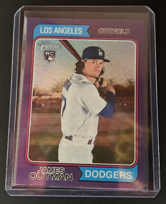 2023 Topps Heritage - James Outman RC #93 Purple Chrome Refractor SP ...