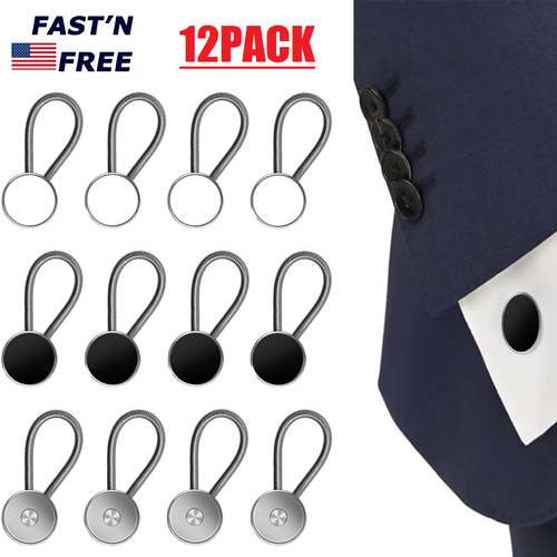 12× Metal Collar Neck Waist Extender Buttons For Men Dress Shirts Pants ...