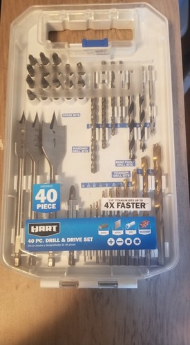 HART 40-Piece Assorted Drill and Drive Bit Set with Storage Case | eBay
