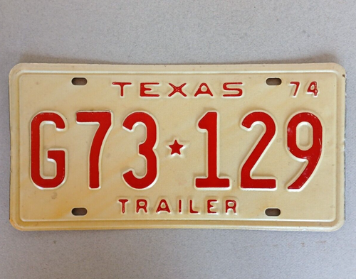 🐾1974 TEXAS "TRAILER" LICENSE PLATE (G73-129) UNUSED NOS | eBay