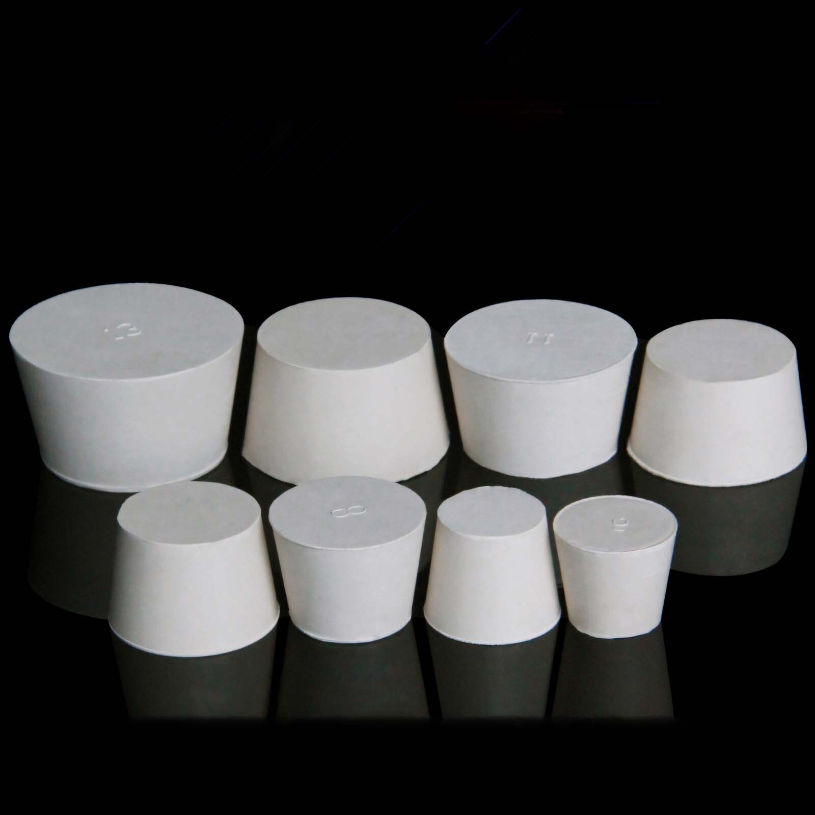 White Rubber Bung Stopper Tapered Plugs Laboratory Solid Stoppers ...