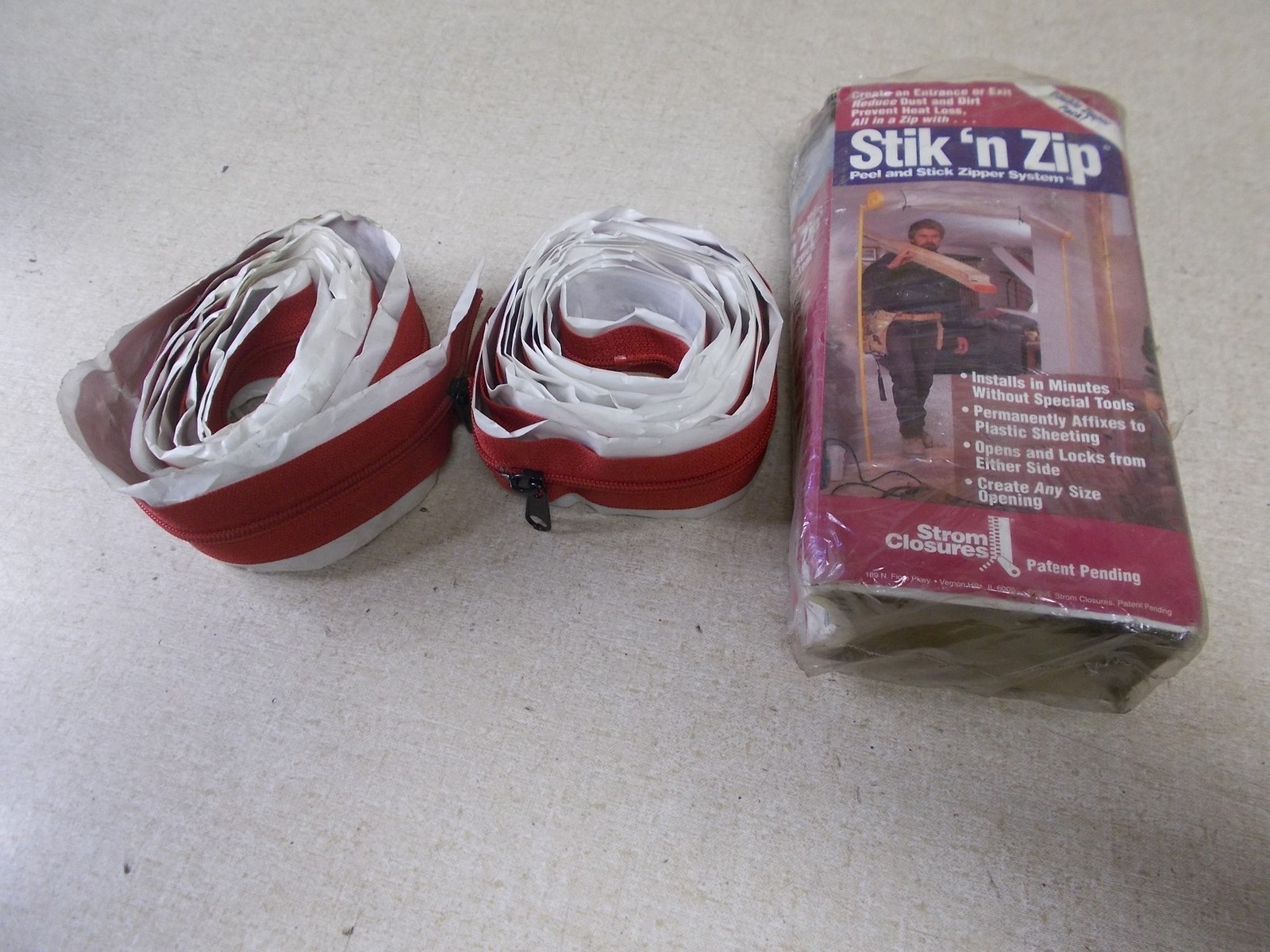 NEW Stik N Zip Closures 80" Peel and Stick Zippers, Zippers ONLY! *FREE ...