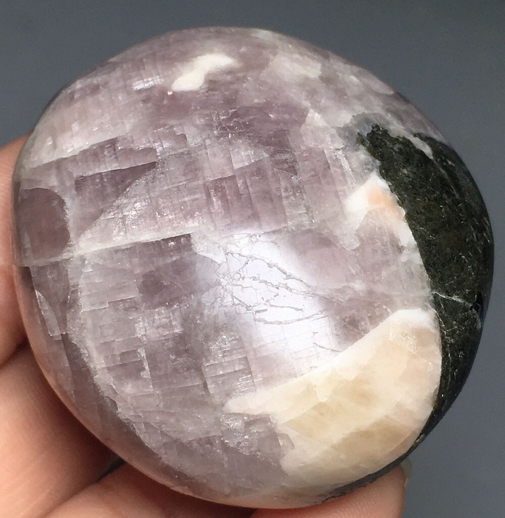 107g NATURAL purple moon stone plam QUARTZ CRYSTAL plam HEALING | eBay