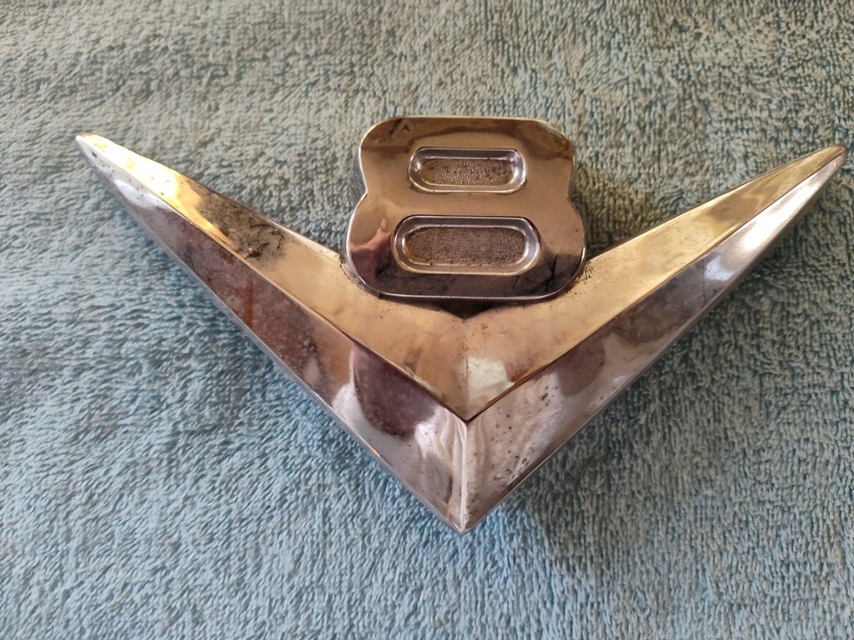 V-8 Large Chrome Hood Emblem--Body Badge | eBay