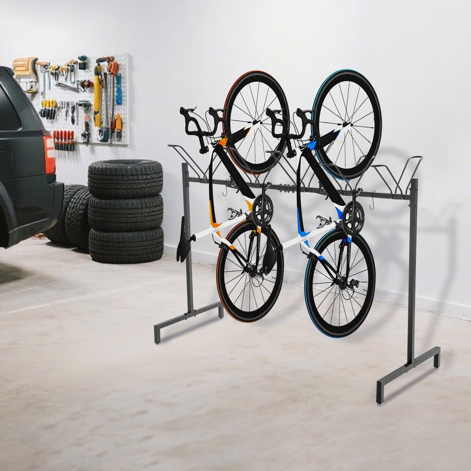 5-Slot Bike Floor Stand Organizer Bicycle Parking Rack Bicycle Storage ...