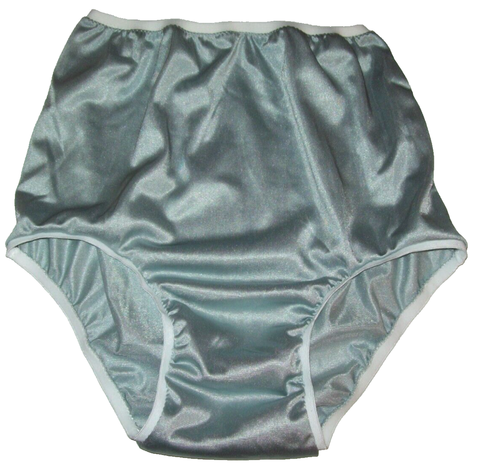 2 FULL LAYERS Seamless GREY Nylon Tricot PANTY BRIEFS Men Women Waist ...