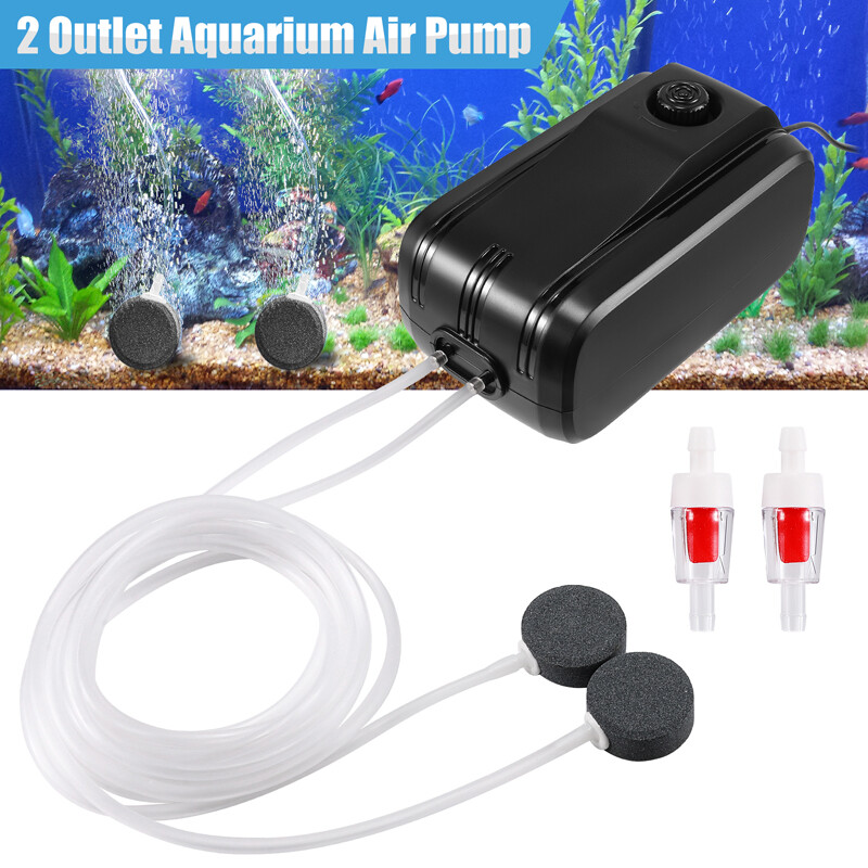 Fish Tank Air Bubble Oxygen Air Pump Stone Aerator Silent For Aquarium ...