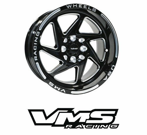 VMS RACING Typhoon Noir Laminé Drag Jante Roue 4 Écrou 15X8 4X100 + 20 ...