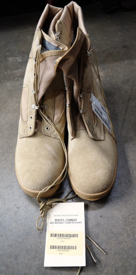 McRae MENS 16 N COMBAT TAN CLOTH/SUEDE FLIGHT BOOTS HOT WEATHER FLAME ...