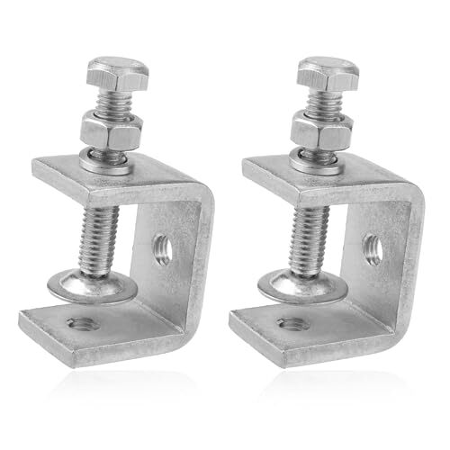 2 Pack Stainless Steel C Clamps with Wide Jaw Openings for Woodworking ...