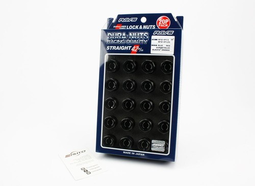 Rays Black Duralumin L42 Nut & Lock M12x1.5 Wheel Rim Tuner lug Taper ...