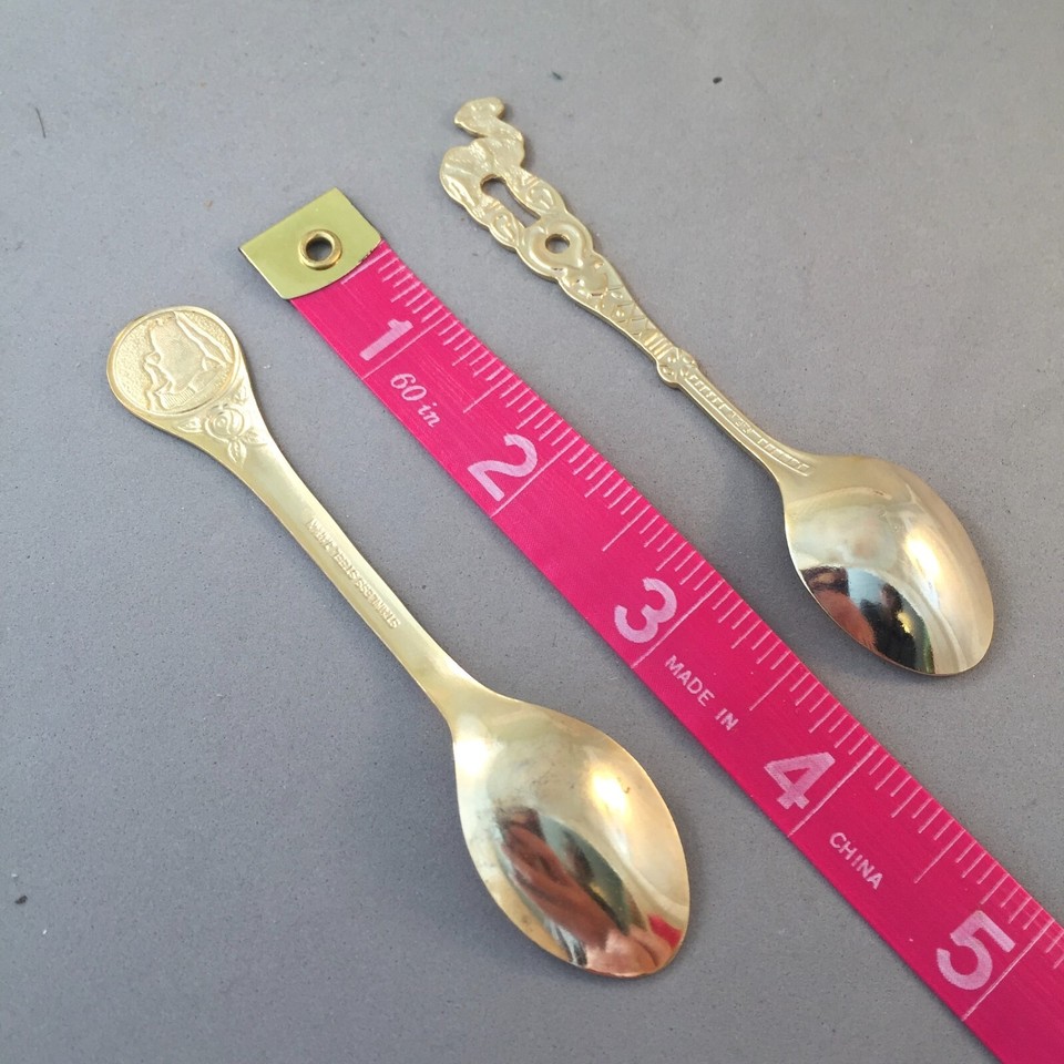 Collector Souvenir Spoon Gold Tone Set SAUDI ARABIA Map & Camel ...