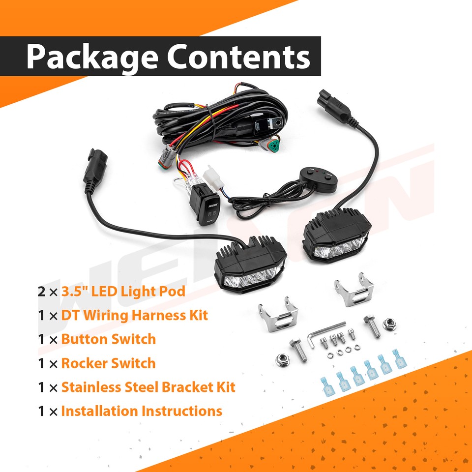 3.5'' LED Pods Ditch Light Kit - Amber DRL+Strobe For Toyota Tundra ...