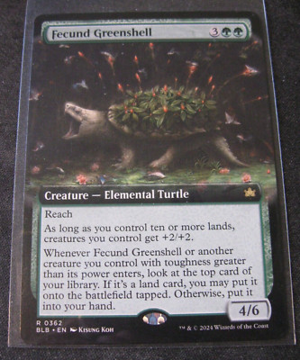 FECUND GREENSHELL 2024 MAGIC The GATHERING BLOOMBURROW #362 Ext Art R ...