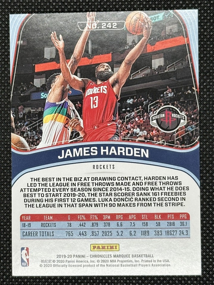 2019-20 Panini Chronicles #242 JAMES HARDEN Houston Rockets NICE CARD ...