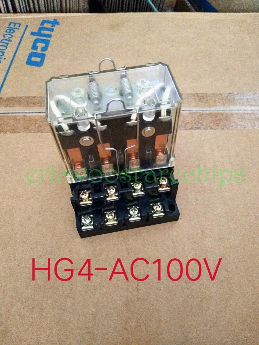 HG4-AC100V High Power Relay 20A 250VAC 14 Pins w/AP6B42 Relay Socket x ...