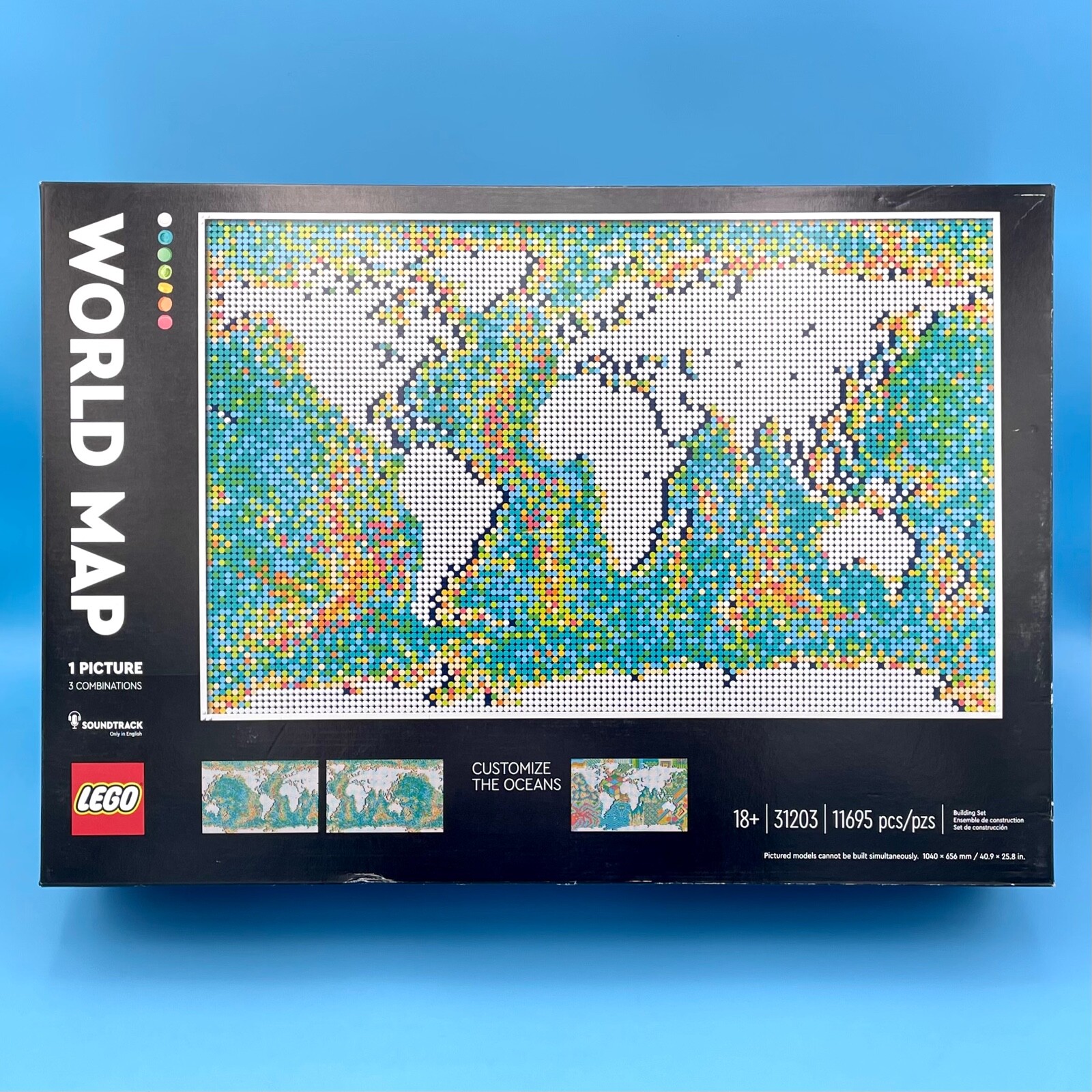 LEGO Art World Map (31203) Mosaic Wall Art Set 11,695 Piece Building ...