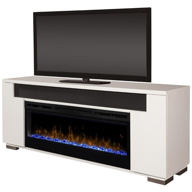 Dimplex Haley 76" Fireplace TV Stand With Soundbar in White for sale ...