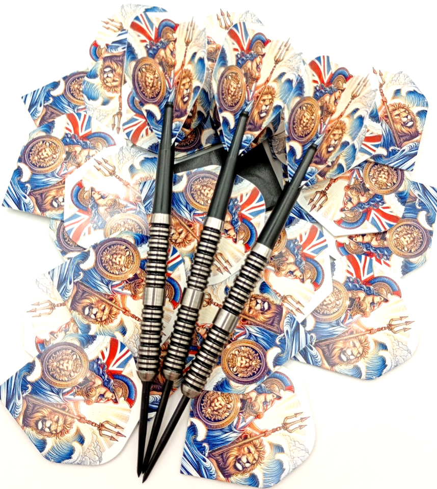 23g 90% Tungsten Darts Set - Barrels, Stems & 10 Sets BRITANNIA Dart ...