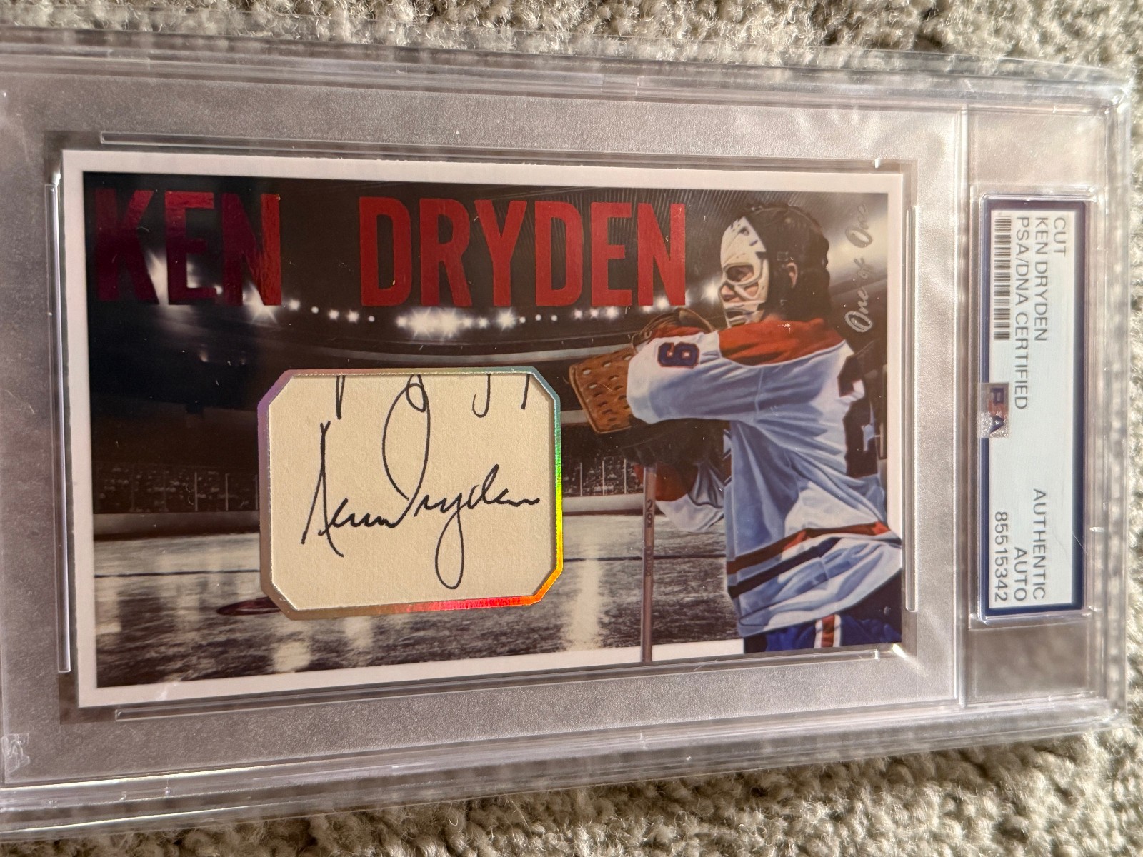 KEN DRYDEN MONTREAL CANADIANS SIGNED AUTO CUT INDEX CARD 1/1 ONLY 1 ...