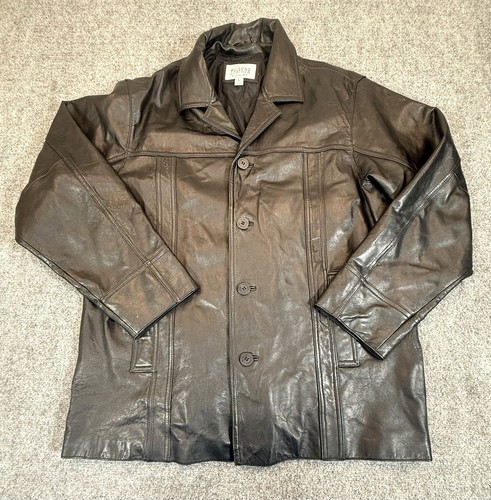 Wilsons Leather M Julian Men’s L Black Leather Car Coat Jacket Vintage ...
