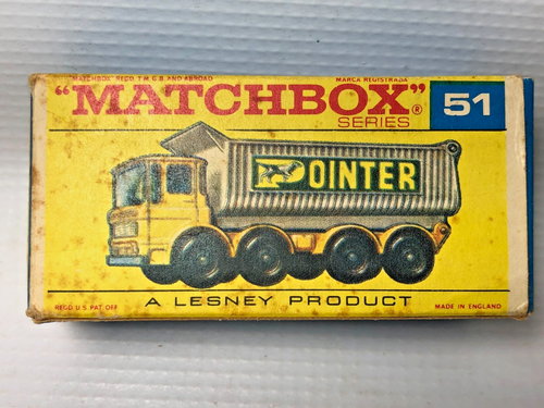 Matchbox Lesney 51 Pointer 8 Wheel Tipper Truck Original Empty Box Only ...