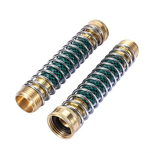 Garden Hose Coiled Spring Protector with Solid Brass Faucet Hoses ...