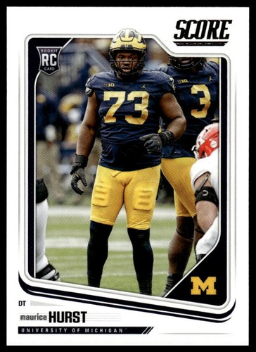 2018 Score #340 Maurice Hurst Jr. Michigan Wolverines RC Football Card ...