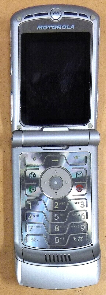Motorola RAZR V3 - Silver ( AT&T / Cingular ) Cellular Flip Phone ...