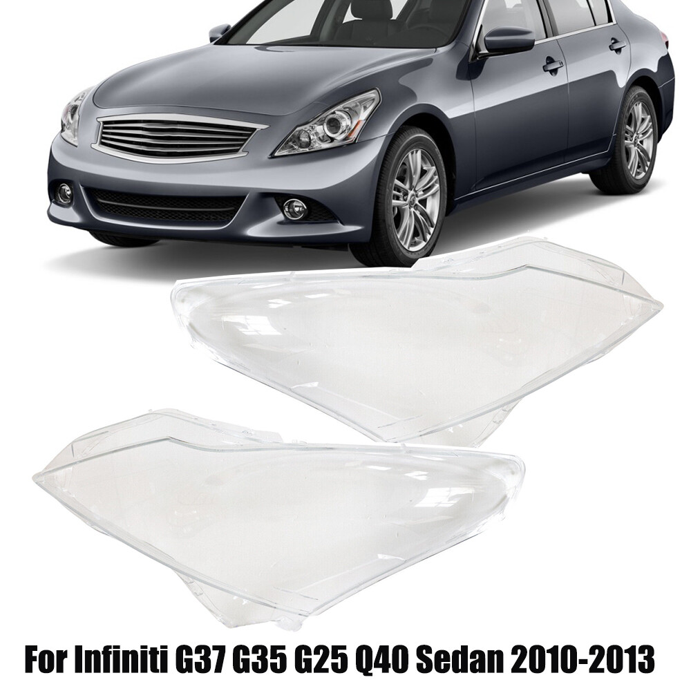 Pair Headlight Headlamp Lens Cover For Infiniti G37 G35 G25 Q40 Sedan ...