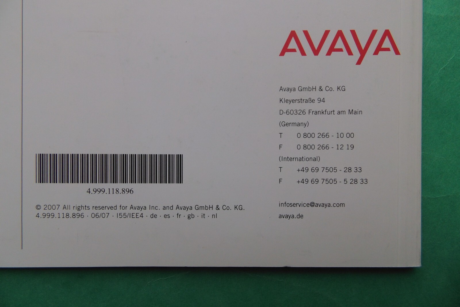 AVAYA T3 Bedienungsanleitung / Manual / Benutzeranleitung ...