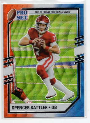 Spencer Rattler RC 2022 Leaf Pro Set Metal Red White & Blue Wave #PSB ...