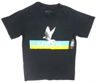 NEW MENS BLACK MIGOS DOVE CREWNECK TEE T-SHIRT BY BRAVADO SIZE XL | eBay