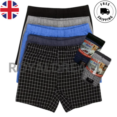 3 6 9 12 Pairs Men's Plain Boxer Shorts Underwear,Classic Cotton Rich S ...