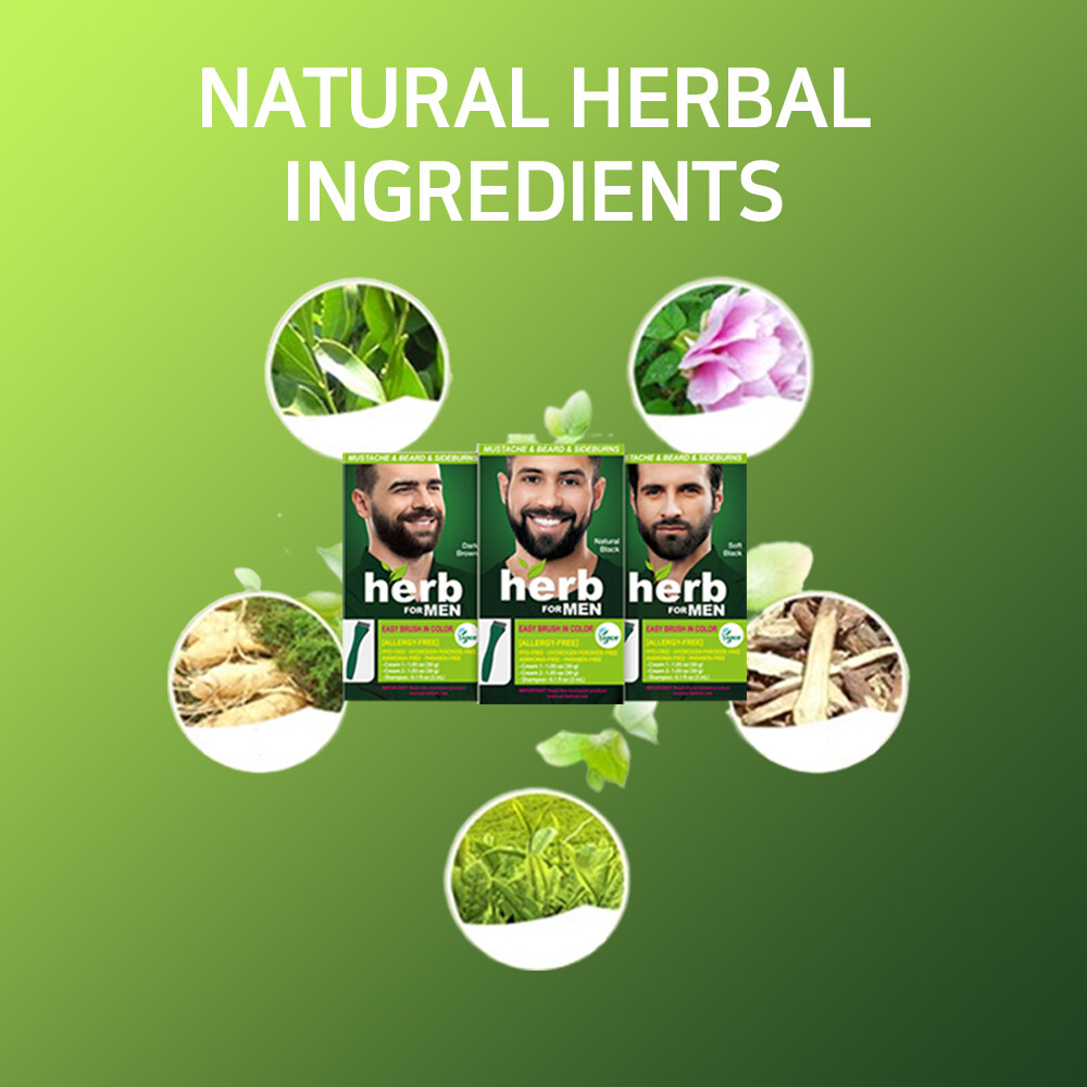 Herb For Men PPD, Allergy Free Beard Mustache Dye Just for Men Vegan ...