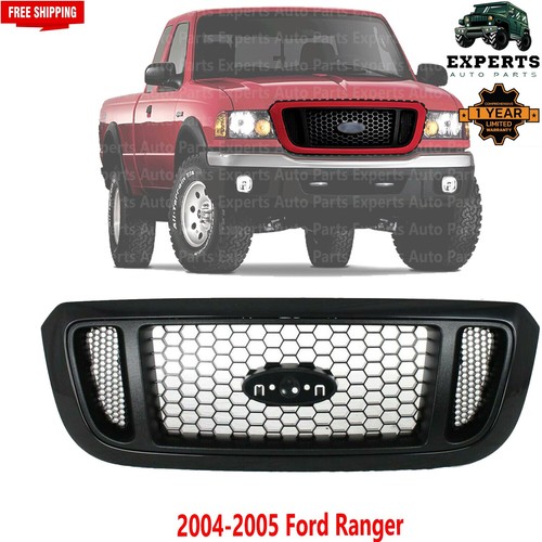 New Front Grille Textured Black Shell w/ Silver Insert For 2004-2005 ...