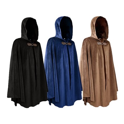 Halloween Hooded Cape Medieval Cape Warrior Cloak Pirate Cloak Cosplay ...