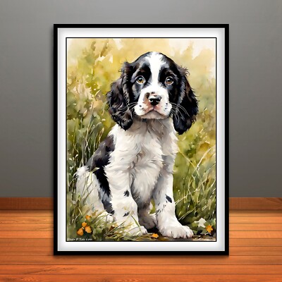English Springer Spaniel Puppy Print, Poster, Dog Wall Art, Animal ...