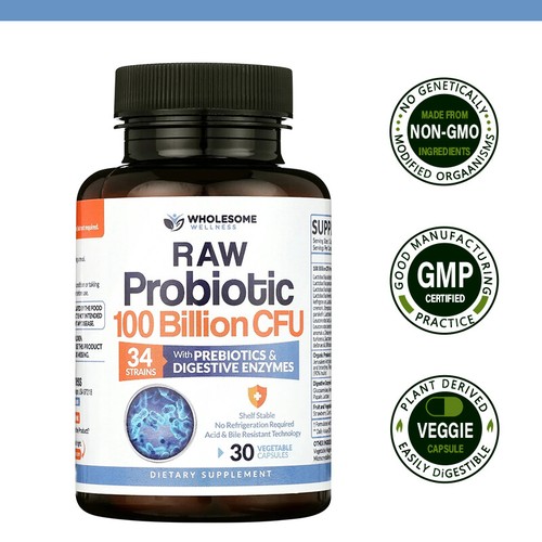 Wholesome Wellness Raw Probiotic 100 Billion CFU 30 Capsules | eBay