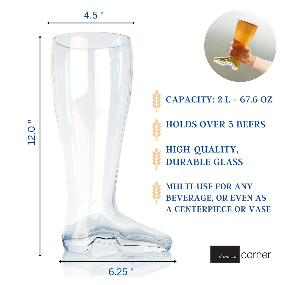 Das Boot Glass Beer Mug 2L | Oktoberfest St. Patrick's Day Bachelor ...
